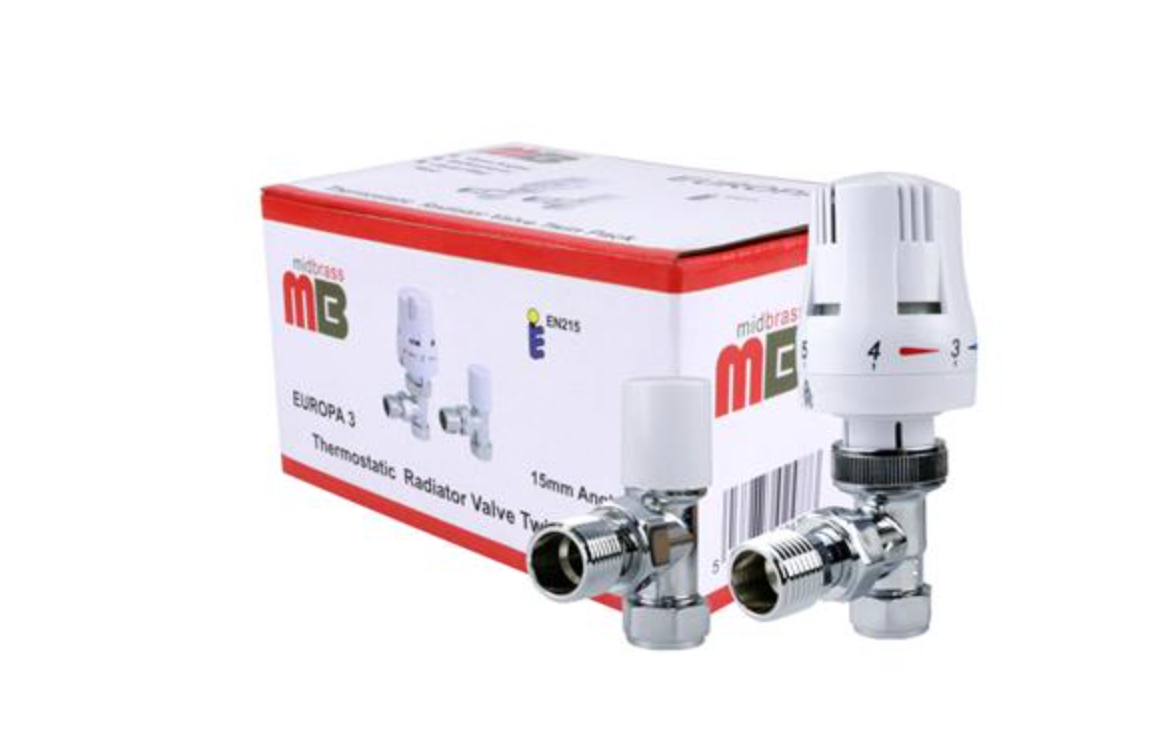 15mm Europa 3 Angled TRV & Lockshield – Twin Pack